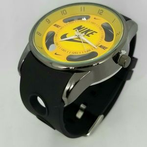 Nike | Accessories | Nike Hollow Analog Sports Watch Yellow Face Dial ...
